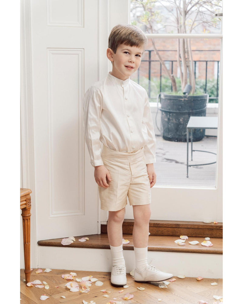 Louis Short in Gold - 100% Silk for Boys | Amaia London
