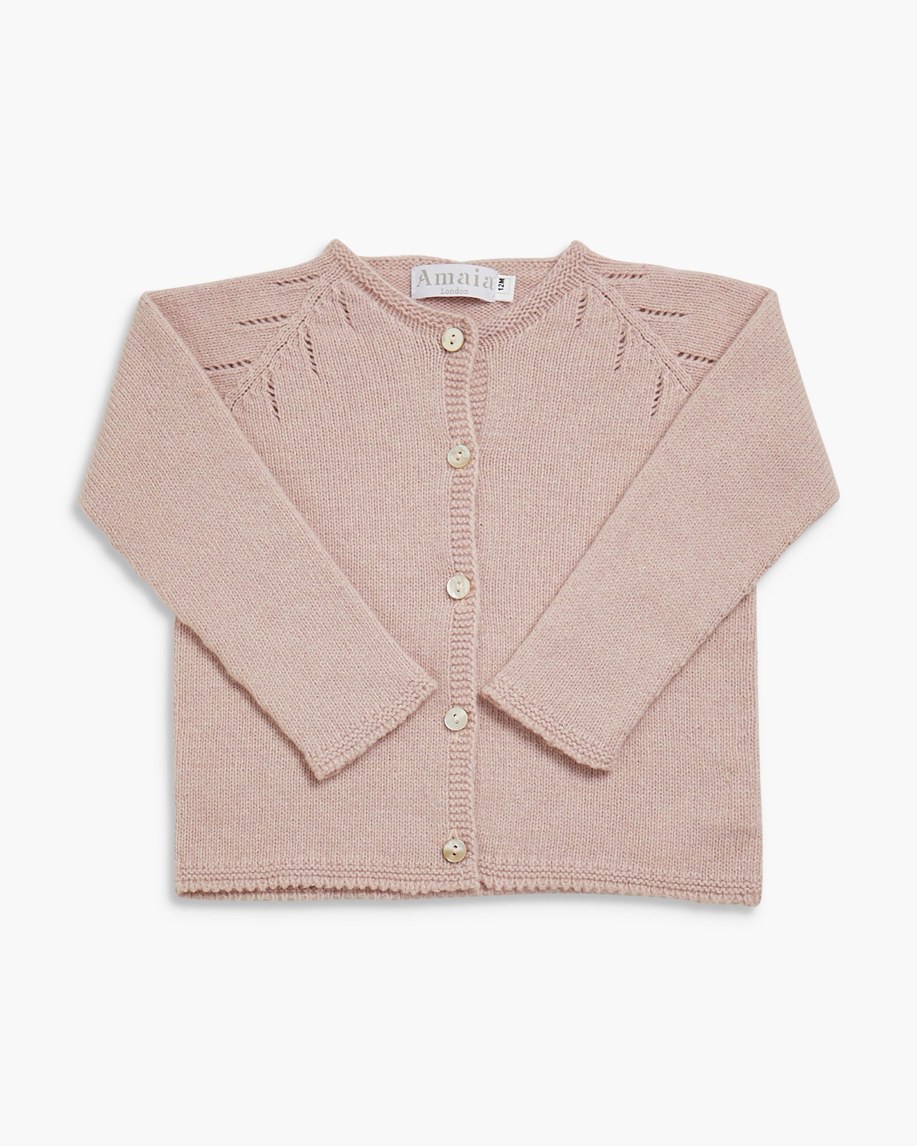 Puce Cardigan Pink - Classic in Merino Wool for Baby | Amaia London
