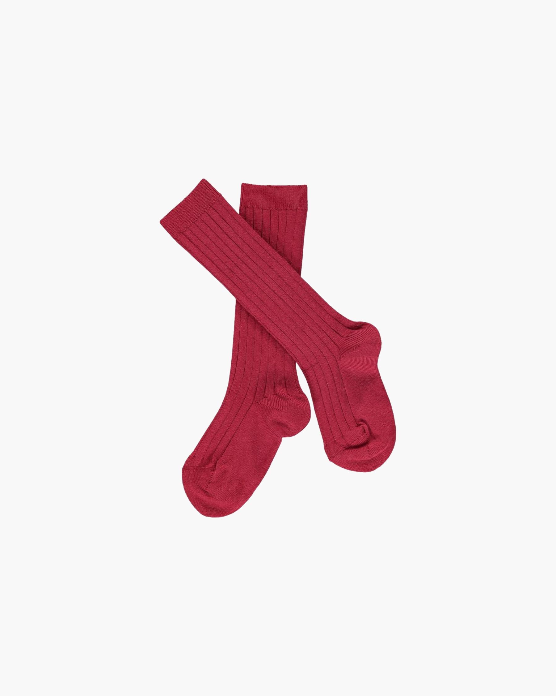 Classic Cherry Ribbed High Knee Socks for Kids | Amaia London