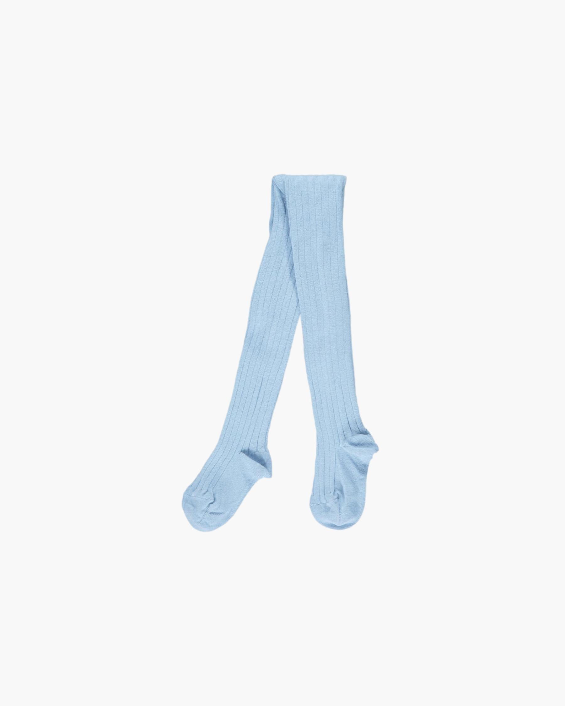 Baby Blue Ribbed Tights – Classic Elegance | Amaia London